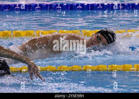 Luke Hobson of the United States competes in the men's 200m freestyle ...