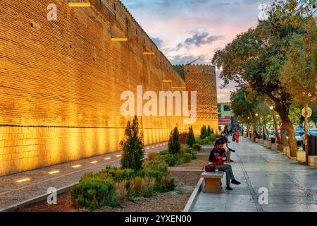 Evening view of the Karim Khan Citadel (Arg-e-Karim Khan) in Shiraz ...