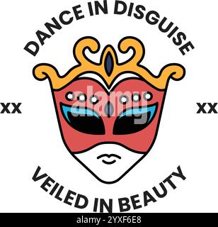 Illustration in concept of Dance Mask in line illustration style Stock ...