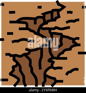 fractured earth fracture color icon vector illustration Stock Vector ...