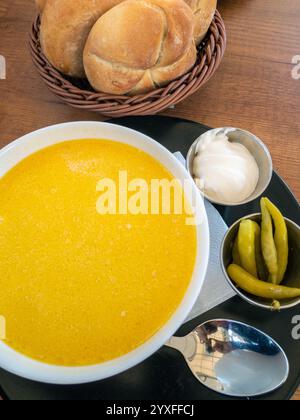 romanian ciorba de burta or tripe soup Stock Photo - Alamy