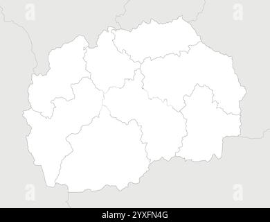 Vector map of North Macedonia with statistical regions and ...