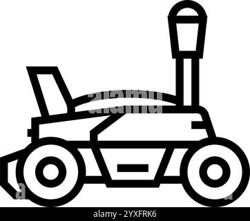 field scanning robot harvests line icon vector illustration Stock ...