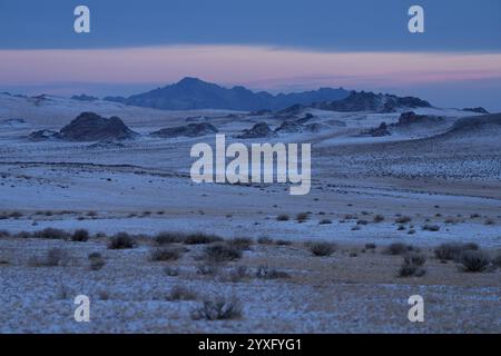Dry temperate steppe and mountain regions in western Mongolia. The rock ...