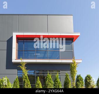 Modern suburban low rise office building. Architectural Exterior of ...