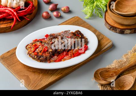 Jerado balado or Dendeng balado is a traditional cuisine from west ...