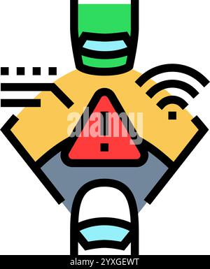 emergency braking system line icon vector illustration Stock Vector ...