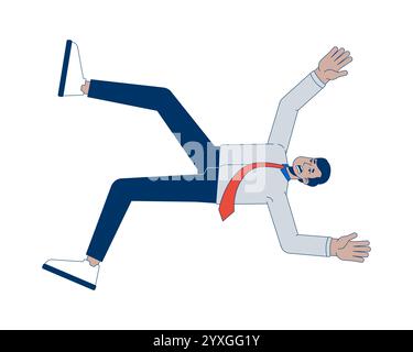 Man falling down. Office guy accident, person doing error in work. Life ...