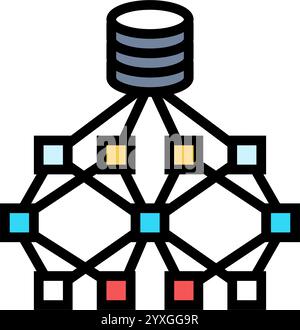 network nodes big data color icon vector illustration Stock Vector ...