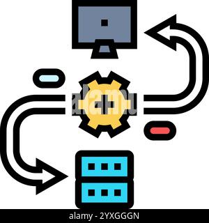 api connection big data color icon vector illustration Stock Vector ...
