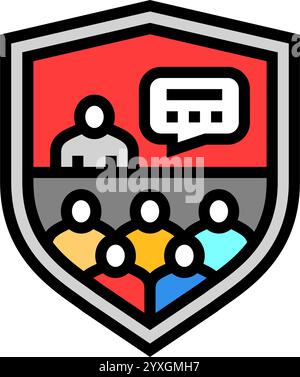 safety meeting injury prevention color icon vector illustration Stock ...