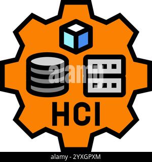 hyper converged infrastructure color icon vector illustration Stock ...