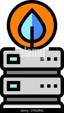 energy efficient data center color icon vector illustration Stock ...