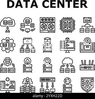 next gen data center automation icons set vector Stock Vector Image ...