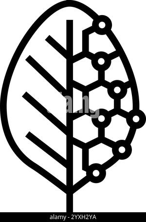 biotech leaf agri tech line icon vector illustration Stock Vector Image ...