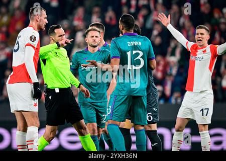 From left Tomas Chory of Slavia in action during the Football Champions ...