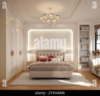 Modern residential empty bedroom interior Stock Photo - Alamy