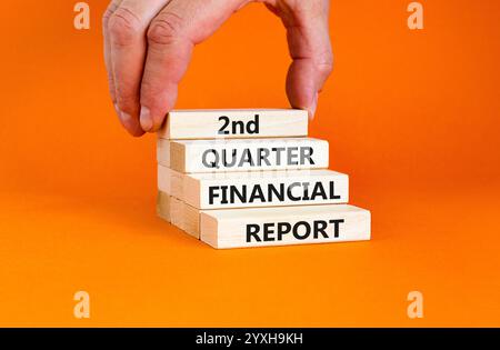 2nd quarter financial report symbol. Concept words 2nd quarter ...