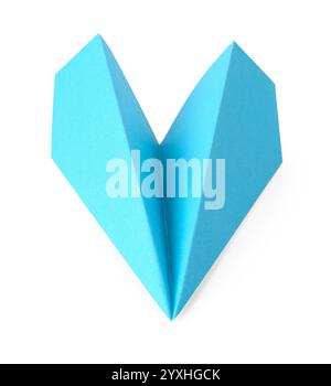 Handmade light blue paper plane isolated on white Stock Photo - Alamy