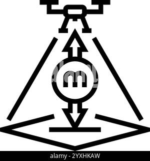 altitude meter unmanned aerial vehicle line icon vector illustration ...