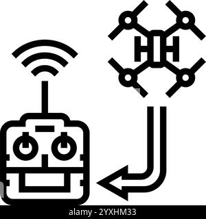signal transmission aerial vehicle line icon vector illustration Stock ...