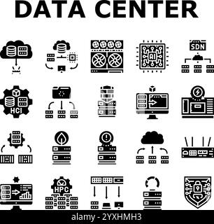 next gen data center automation icons set vector Stock Vector Image ...