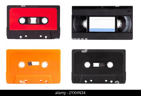 An old colored vhs tapes isolated on a white background Stock Photo - Alamy