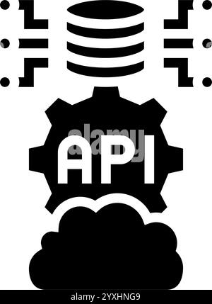 api connection glyph icon vector illustration Stock Vector Image & Art ...