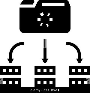 load balancer data center glyph icon vector illustration Stock Vector ...