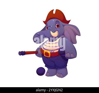 Cute elephant with a gun. Vector illustration in cartoon style Stock ...