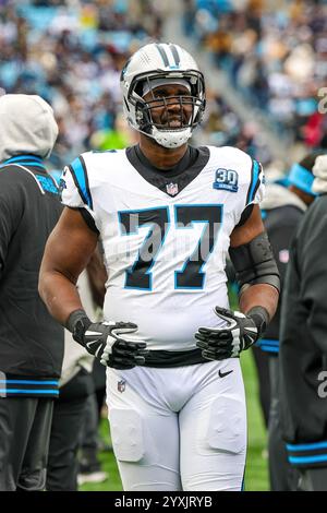 Carolina Panthers offensive tackle Yosh Nijman (77) lines up on offense ...