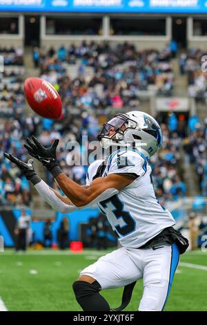 Carolina Panthers wide receiver Deven Thompkins (13) kneels in the ...