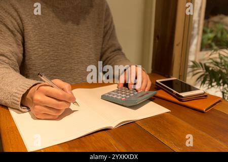 People doing calculations in café Stock Photo - Alamy