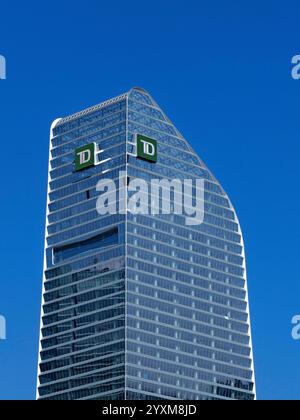 Toronto Canada / TD Terrace Bank Building at night on Front Street West ...