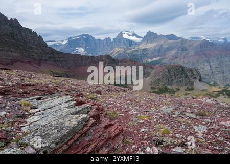 View from Red Gap Pass, Glacier National Park, Montana, USA Stock Photo ...