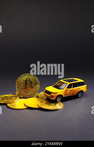 Close-up of cryptocurrency Bitcoin still life Stock Photo - Alamy
