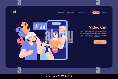 Tech Help Across Generations concept. An elderly person explores VR ...