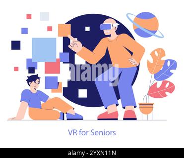 Intergenerational learning concept. Young and elderly women sharing ...