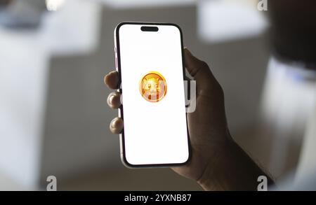 Hamster Kombat telegram bot on smartphone screen. Hamster Kombat is a ...