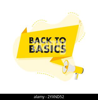 Back to basics banner over yellow background with light rays Stock ...