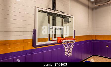 New ceiling mounted basketball hoop with clear glass, acrylic backboard ...