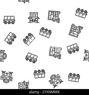 delivery autonomous robot seamless pattern vector Stock Vector Image ...
