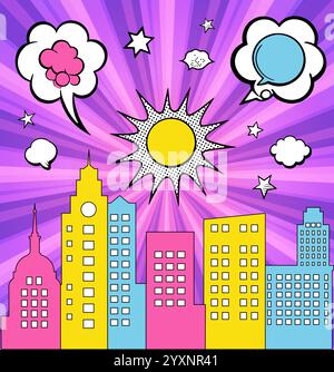 Vibrant comic book speech bubbles with dynamic expressions Stock Vector ...