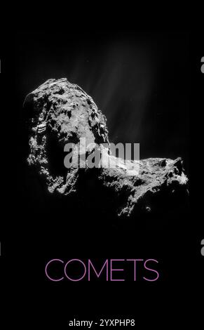 Solar system poster of comets Stock Photo - Alamy