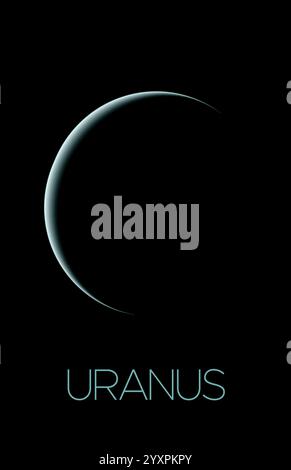 Solar system poster of Uranus Stock Photo - Alamy