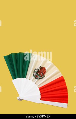 Tricolor fan with the colors of the Mexican flag as a decorative item ...