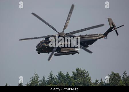 German Army CH-53GS transport helicopter with a sling load Stock Photo ...