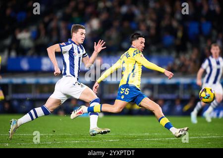 Javi Munoz of UD Las Palmas greeting the fans after winning during the ...