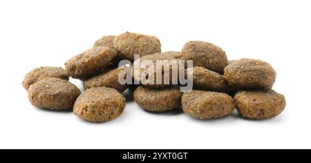 Dry pet food granules isolated on white Stock Photo - Alamy