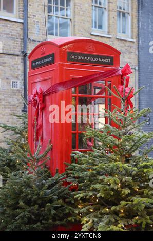 Festive decorations at Spitalfields Market, London Stock Photo - Alamy